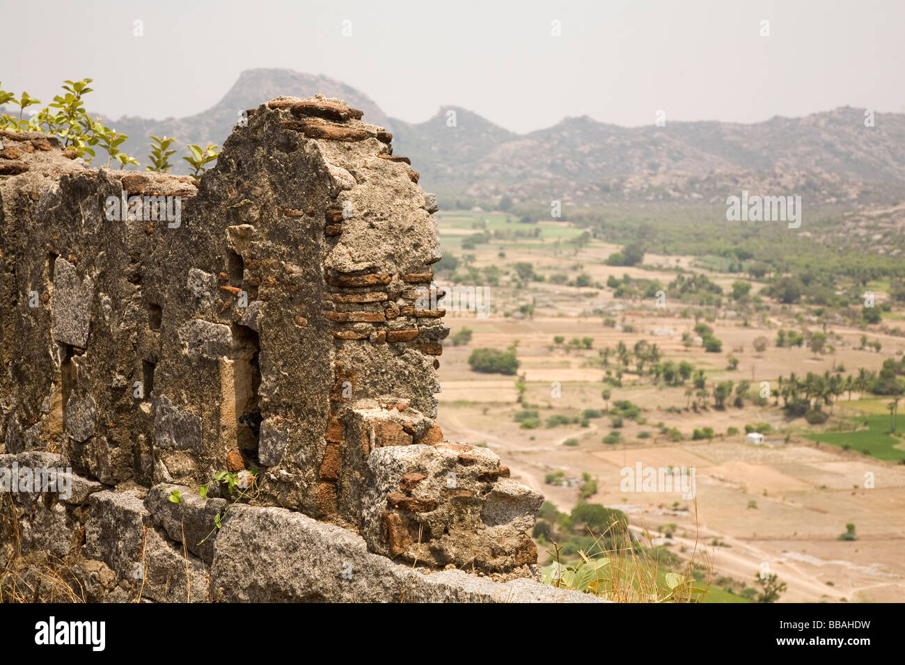 The walls and defences of the historic fort of Gingee in Tamil Nadu ...