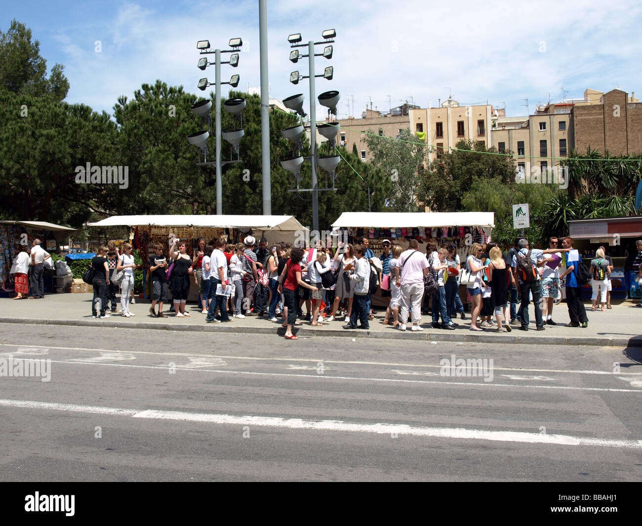 The drop-off and pick-up point for tourists,opposite the "La Sagrada ...