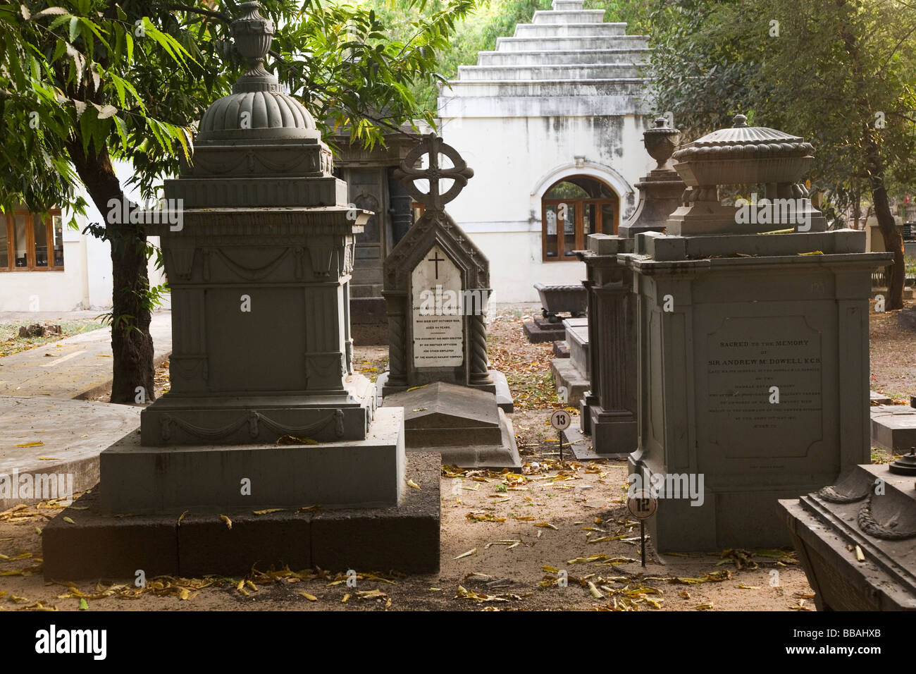 British graves in Chennai, India. This is the cemetery of St George's ...