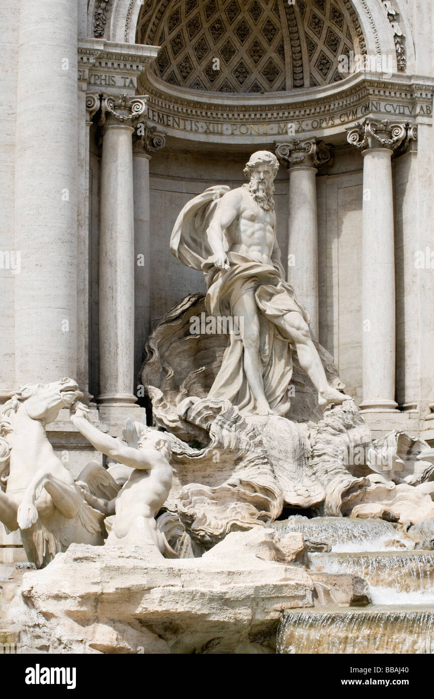 Statue of Neptune, the Trevi Fountain, Rome, Italy Stock Photo - Alamy