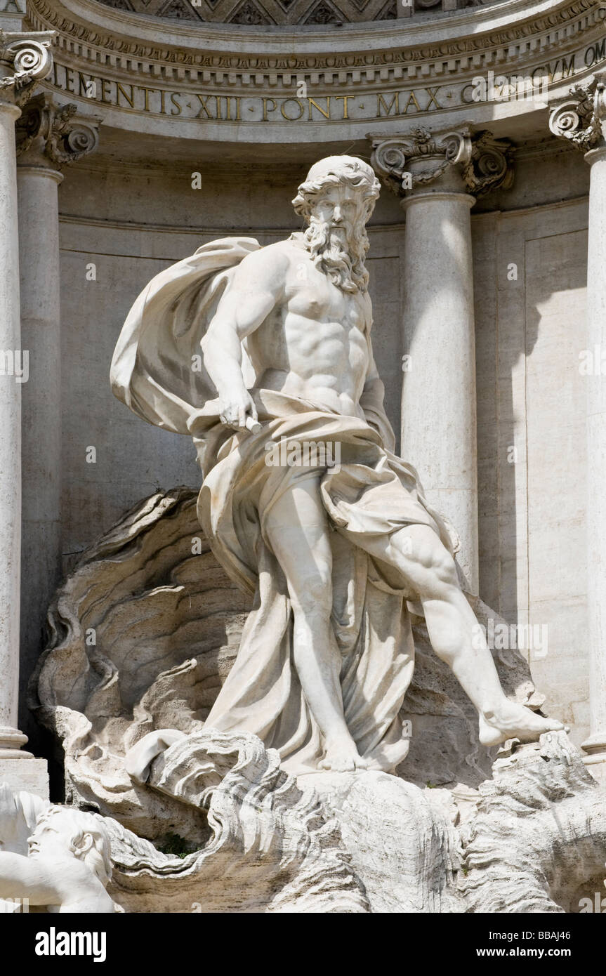 Statue of Neptune, the Trevi Fountain, Rome, Italy Stock Photo - Alamy