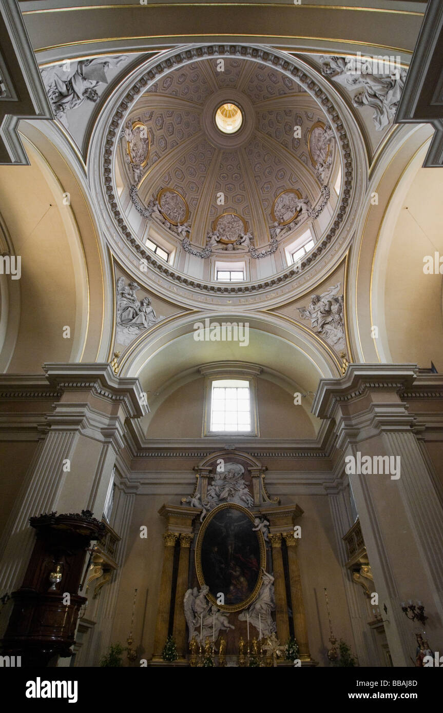 The church dome and interior of San Tommaso di Villanova, designed by ...