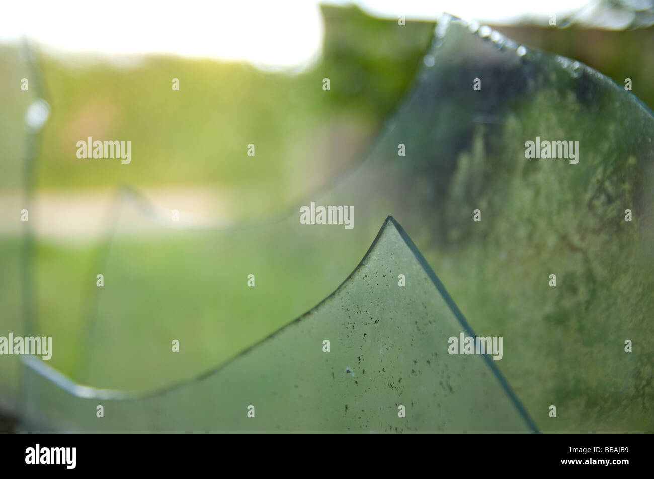 countryside seen through broken glass Stock Photo - Alamy