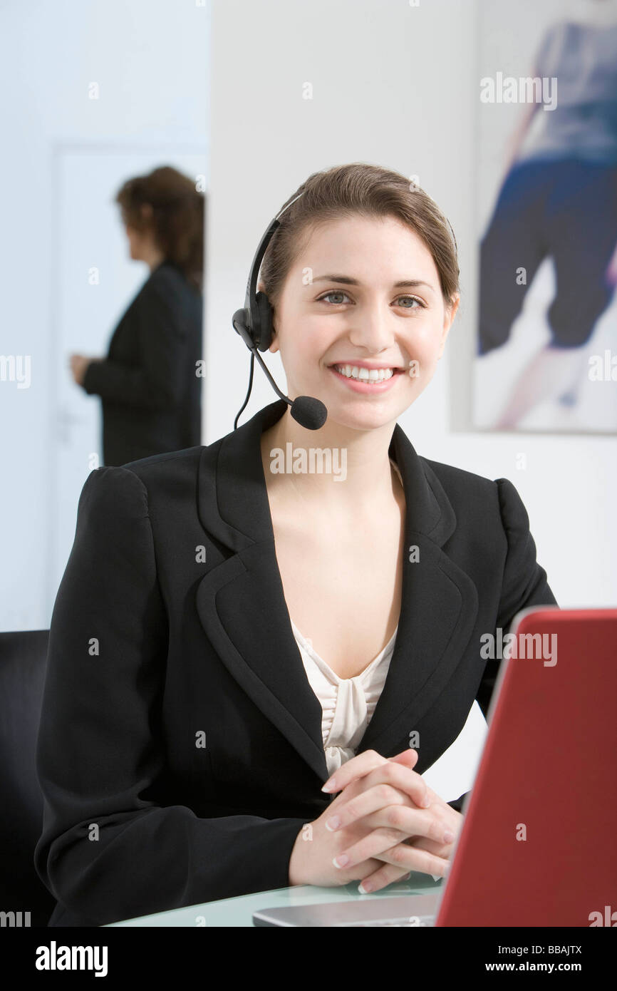 A portrait of young office female Stock Photo - Alamy
