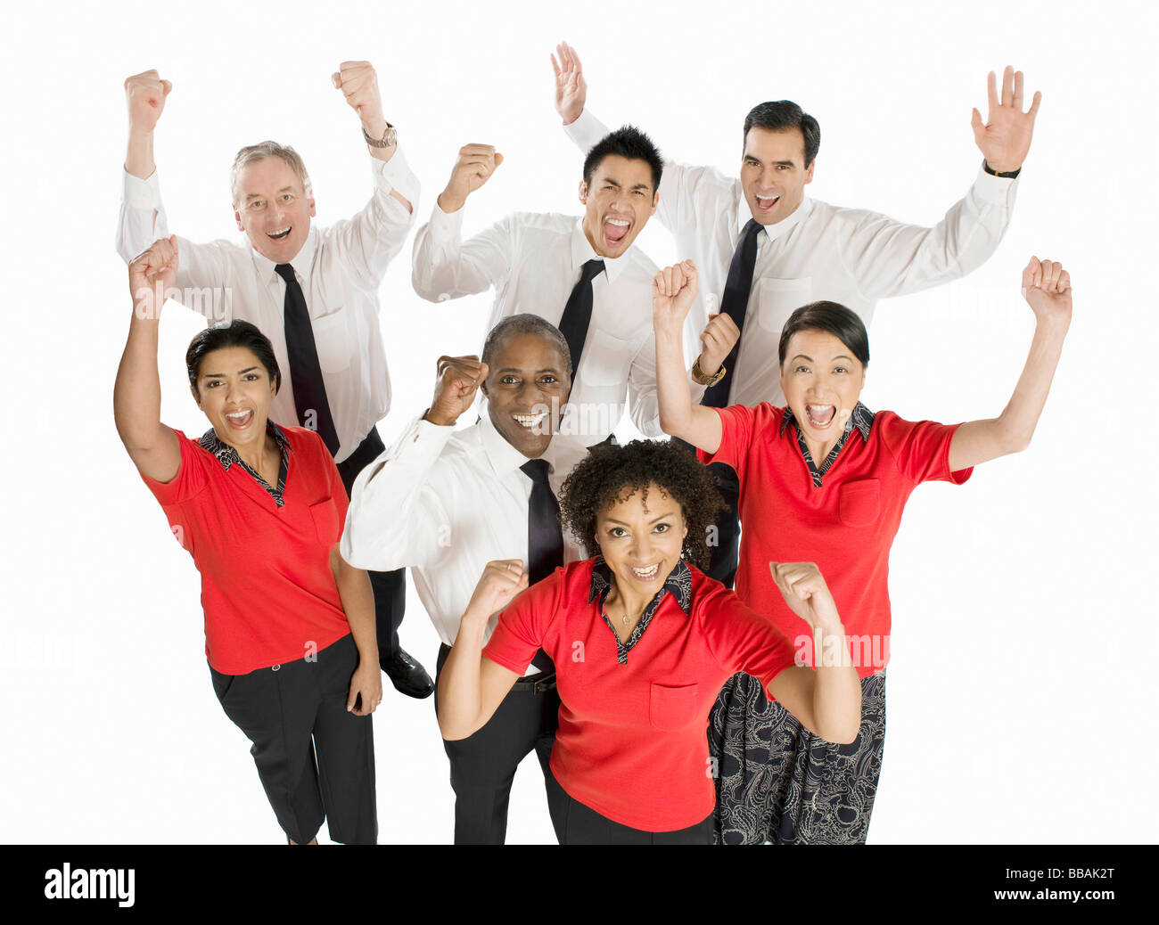 A portrait of a cheering team in uniform Stock Photo - Alamy