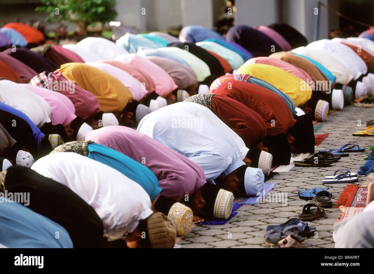 Malaysia, Kota Bahru, Muslim men praying at Kubang Kerian Mosque Stock ...