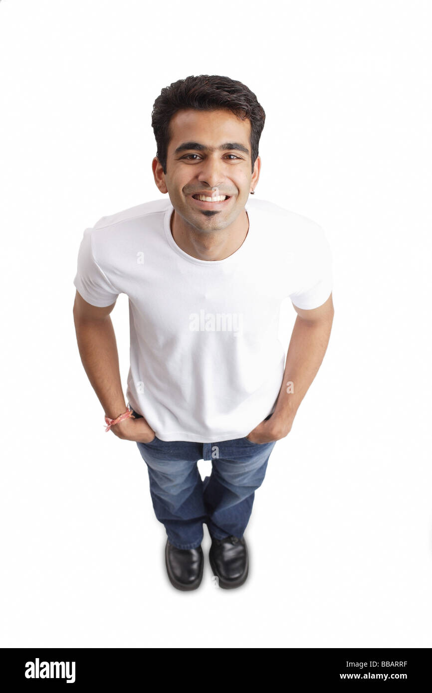 Indoor shot smiling man Cut Out Stock Images & Pictures - Alamy