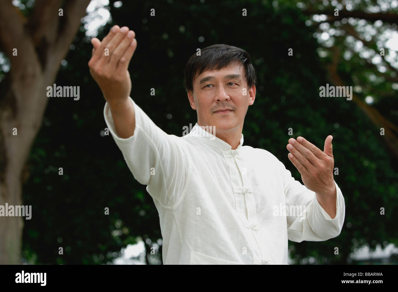Chinese people doing tai chi in the park hi-res stock photography and ...