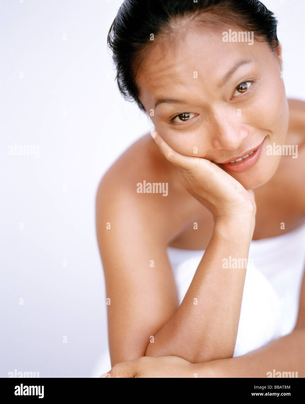 Woman, portrait, white background Stock Photo - Alamy