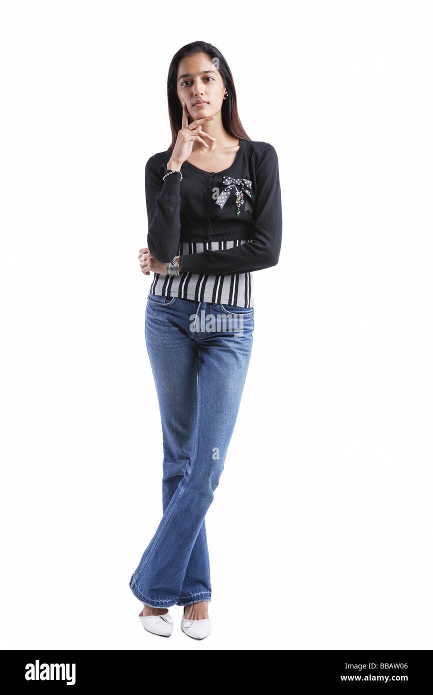 Full body woman standing straight hi-res stock photography and images ...