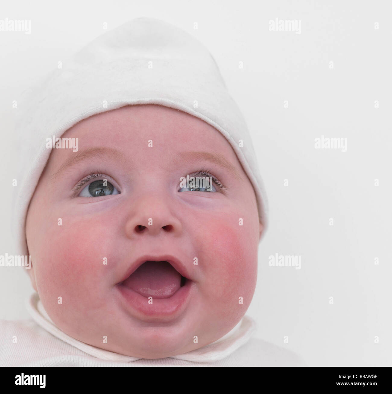 Baby smiling with mouth open, close-up Stock Photo - Alamy