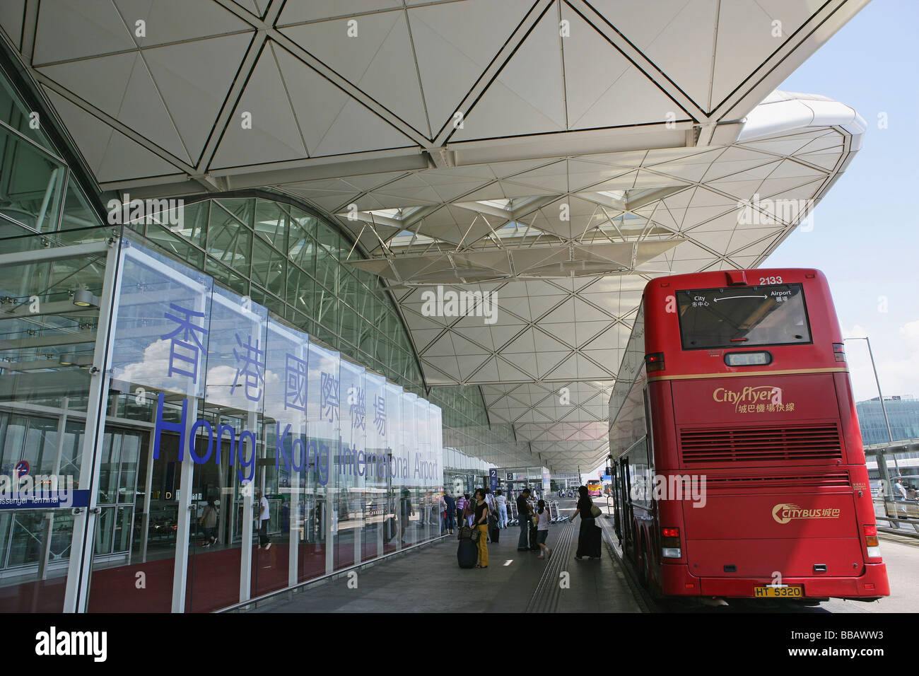 Shuttle bus at Hong Kong International Airport, Hong Kong Stock Photo ...