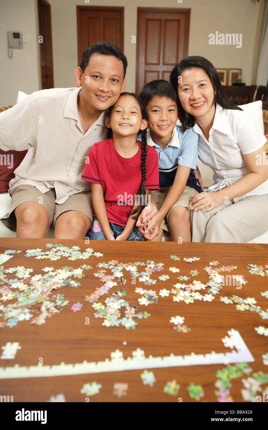 Family in living room, portrait Stock Photo - Alamy