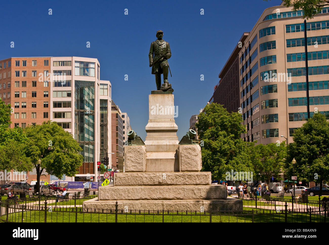 WASHINGTON DC USA Statue of Admiral David Farragut in Farragut Park ...