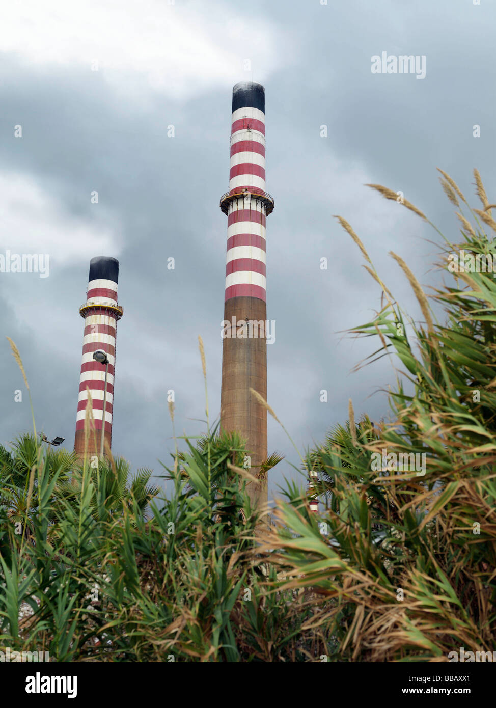Power station chimneys Stock Photo - Alamy