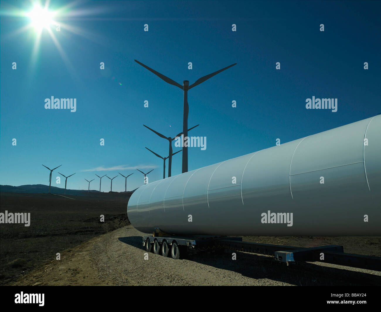 Part of wind turbine being transported Stock Photo - Alamy