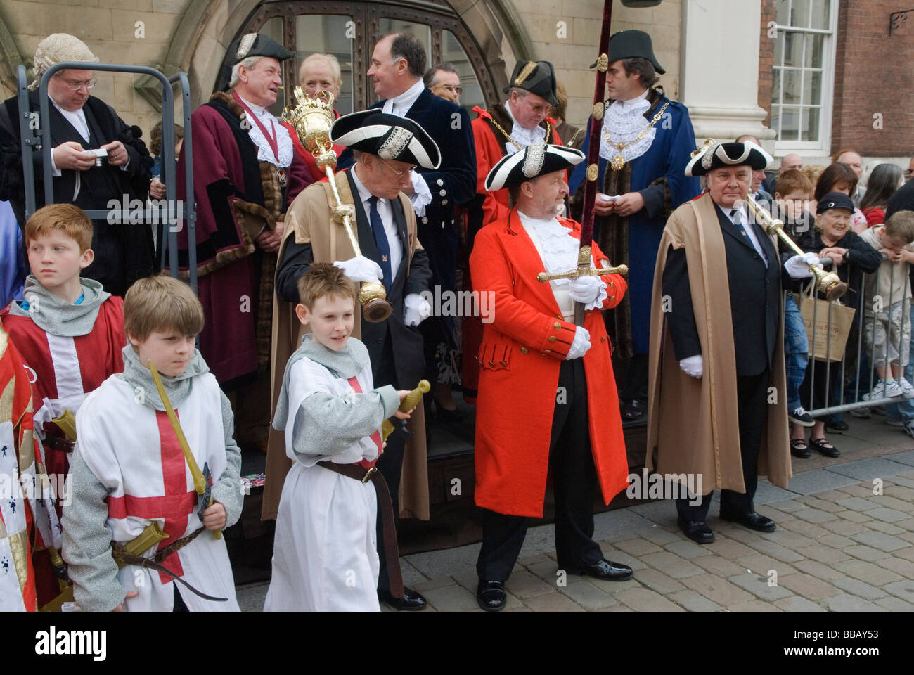 Town Hall Dignitaries Lichfield, Greenhill Bower. Outside Guildhall ...