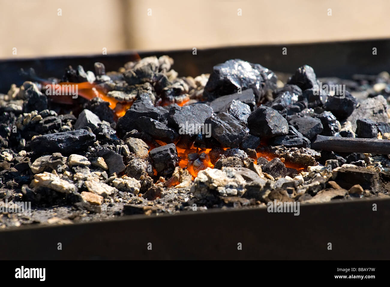 close up shot of a furnace with hot flaming coal Stock Photo - Alamy