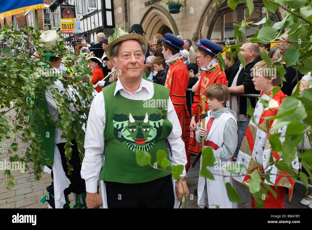 England culture heritage tradition. English Greenman Morris dancer ...
