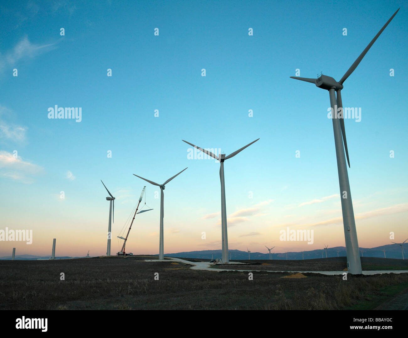 Wind turbines under construction Stock Photo - Alamy