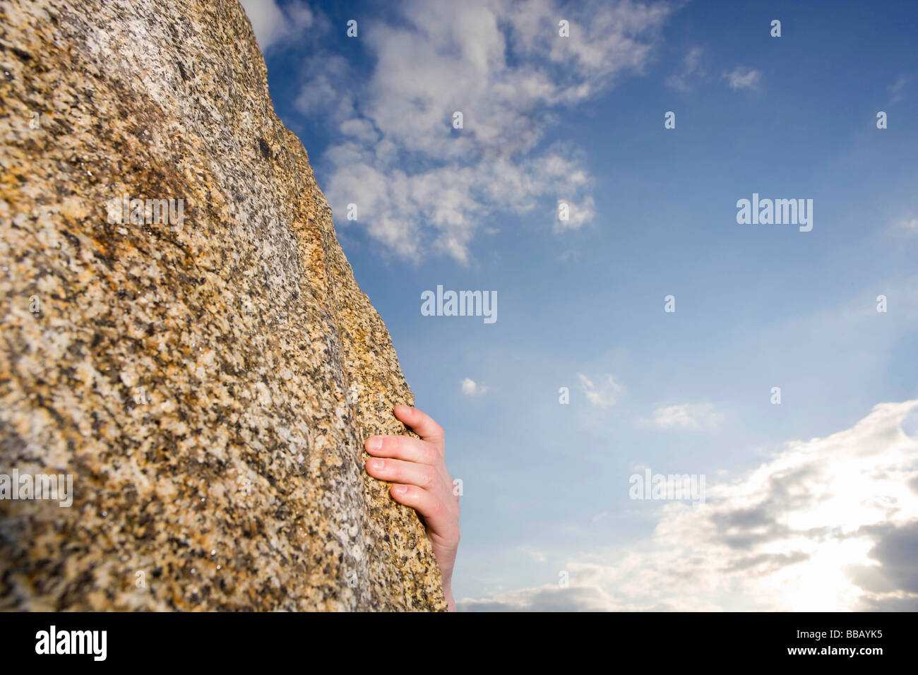 climber's hand on rock Stock Photo - Alamy