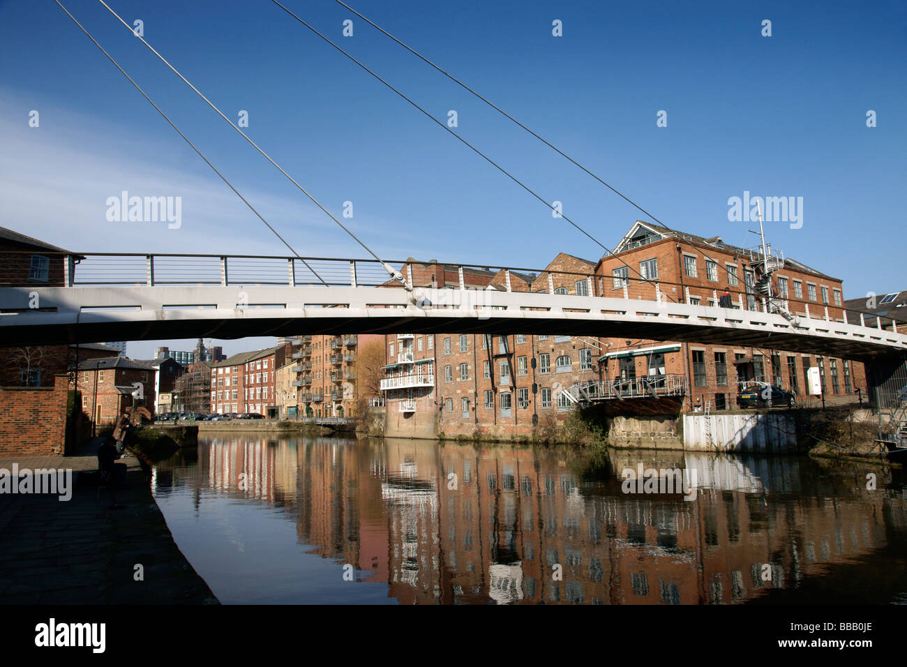 Centenary Bridge 1992 the Waterfront area Leeds West Yorkshire England ...