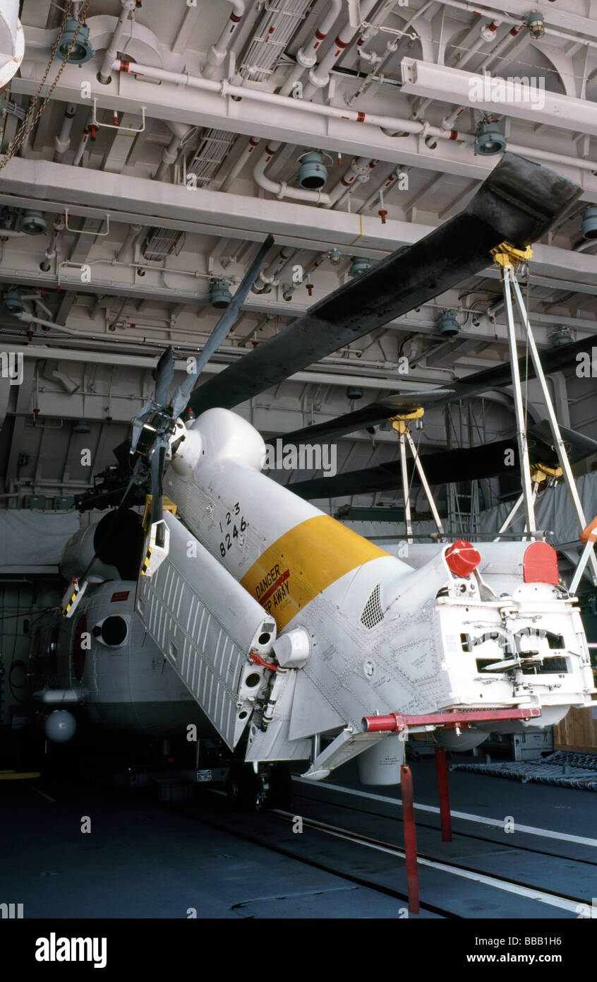 July 13, 2005 - Sea rescue helicopter inside the aircraft hangar of ...