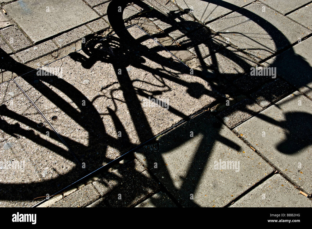 bicycle shadow on pavement sunny day Stock Photo - Alamy