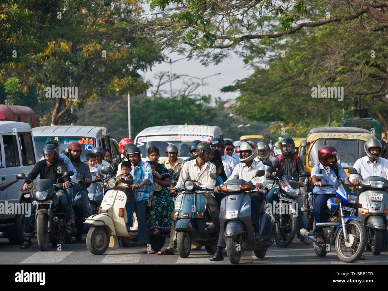 Bangalore traffic MG Road area Karnataka India Stock Photo: 24215309 ...