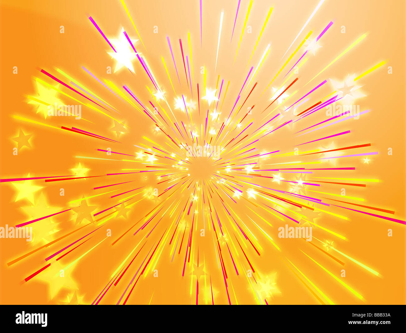 Central bursting explosion of dynamic flying stars abstract ...