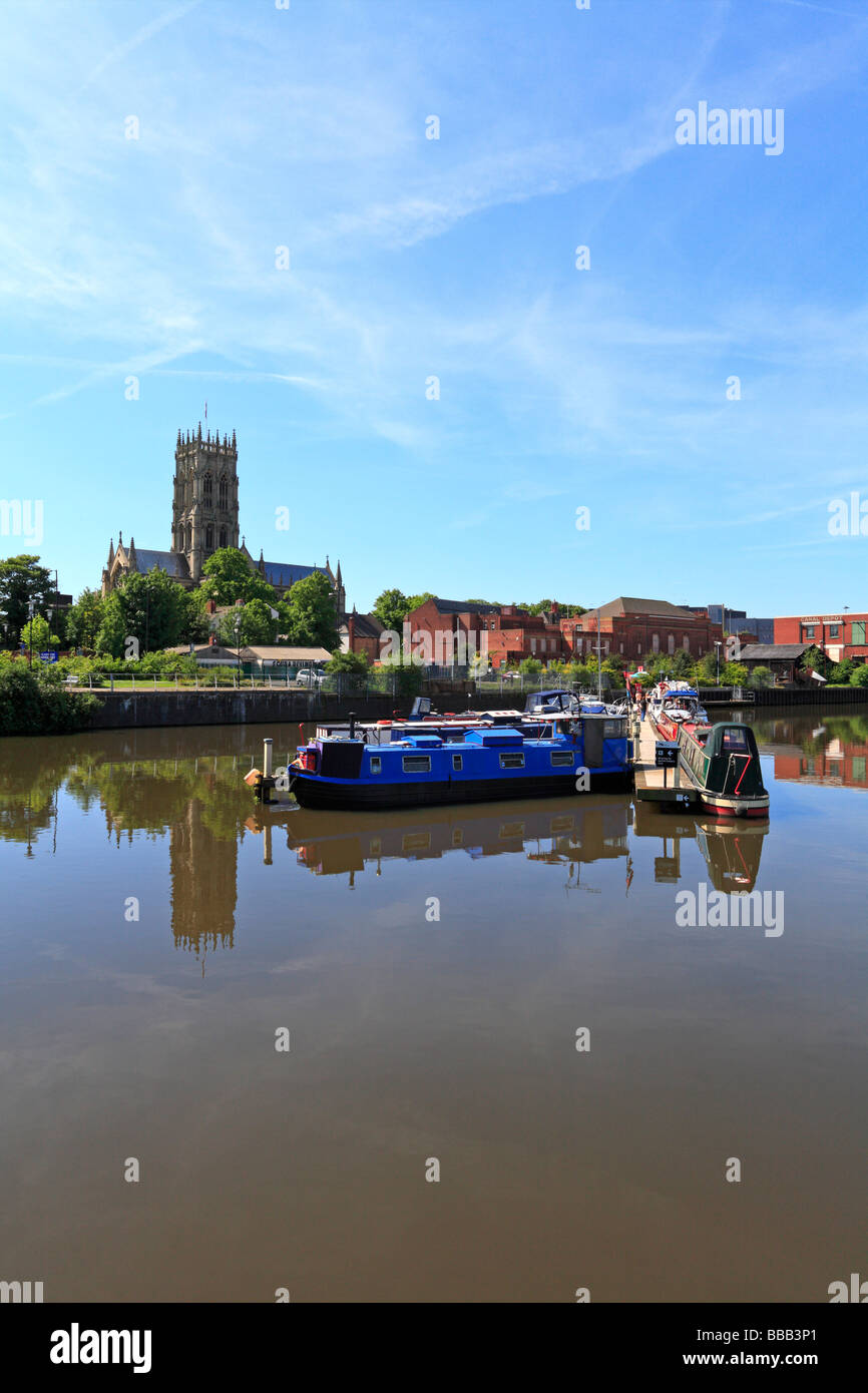 Minster Church of Saint George Doncaster across the River Don basin ...