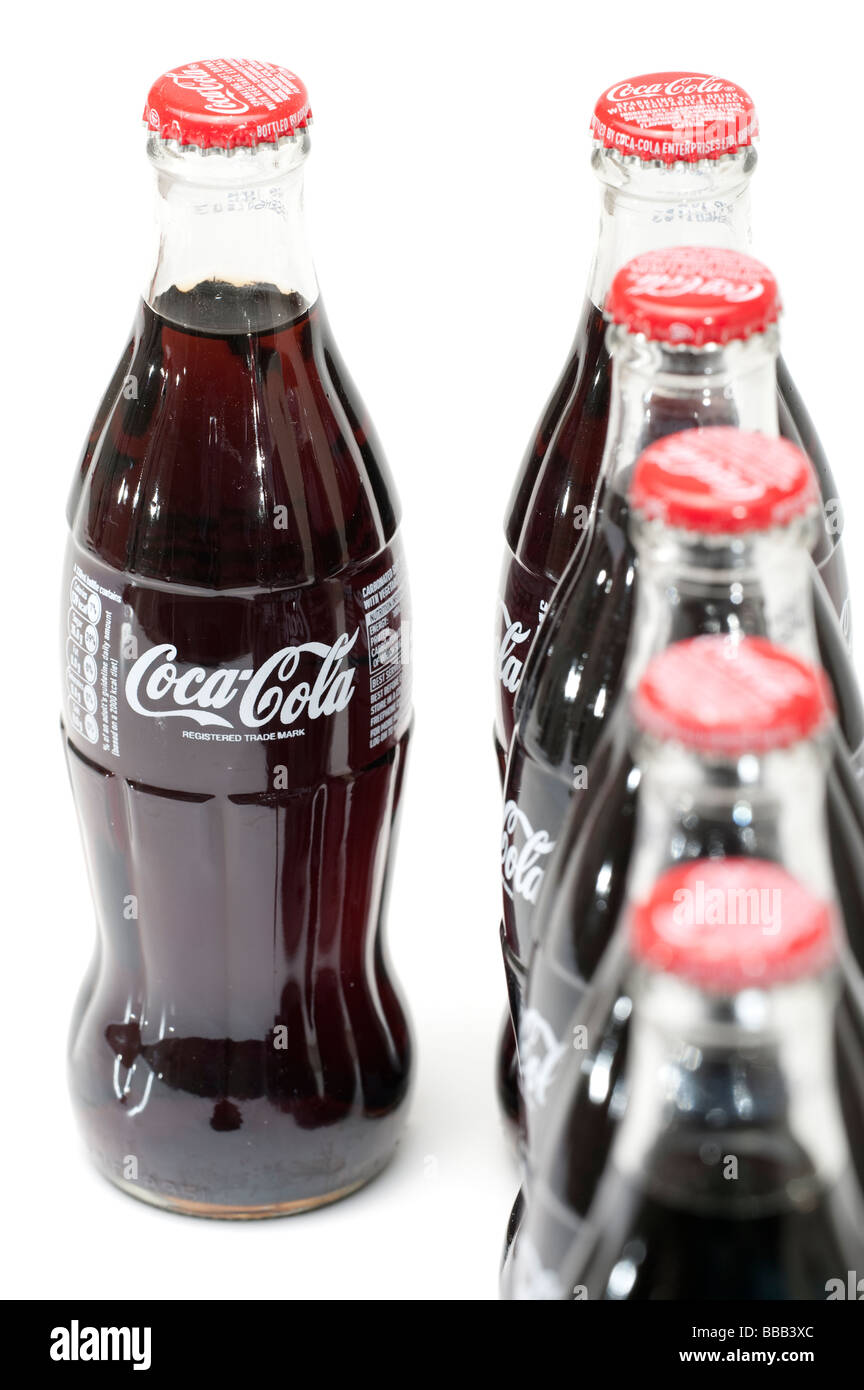 Six bottles of Coca Cola drink Stock Photo - Alamy