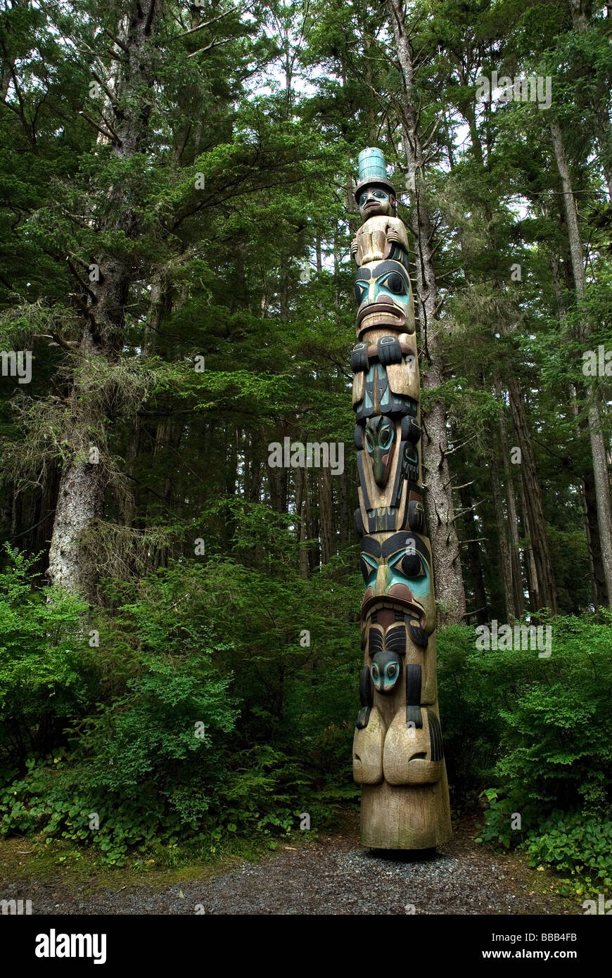 Totem Pole at Sitka National Historical Park Sitka Alaska USA Stock ...