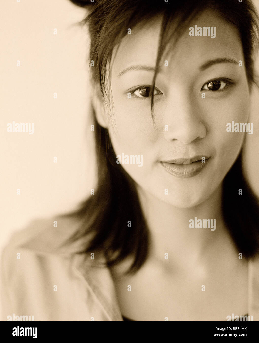 Young woman, portrait, white background Stock Photo - Alamy