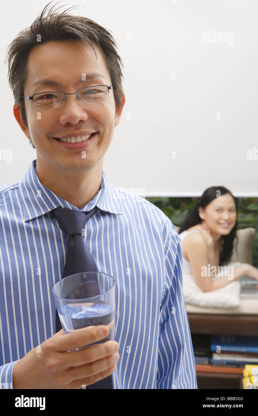 Woman in striped shirt holding hi-res stock photography and images - Alamy