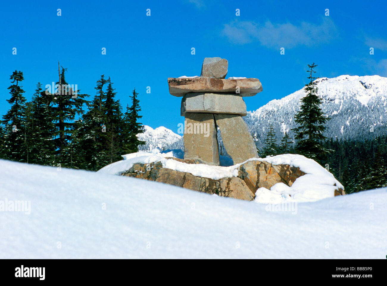 The Inukshuk at the Whistler Olympic Park and Nordic Centre, British ...