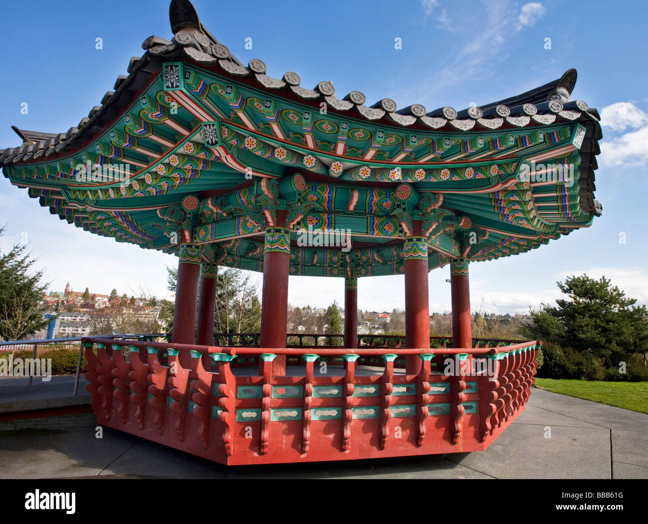 Seattle WA Korean style Pagoda Taejonjeong Pavilion of Greatness in ...