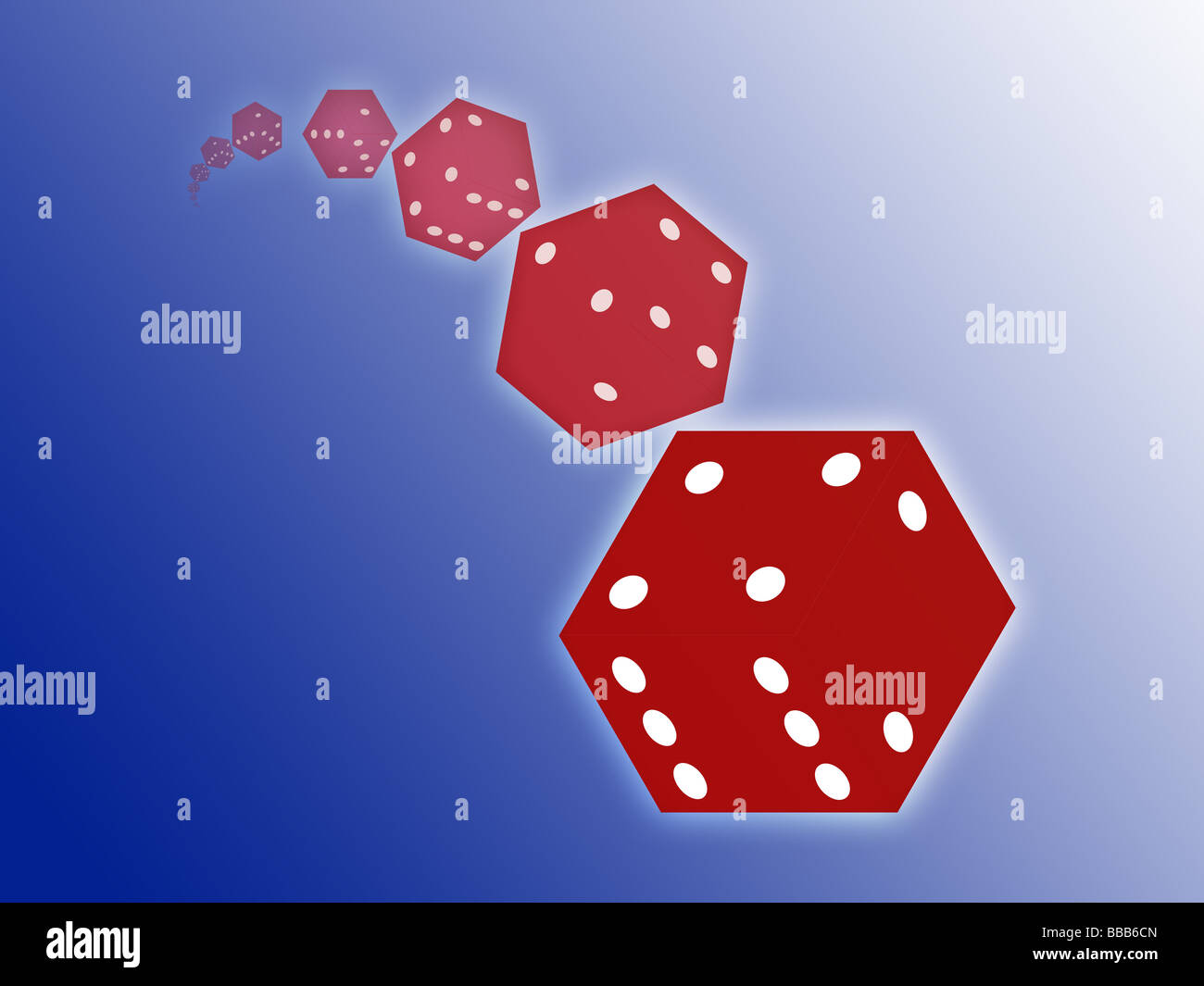 Illustration of translucent rolling red dice showing gambling Stock ...