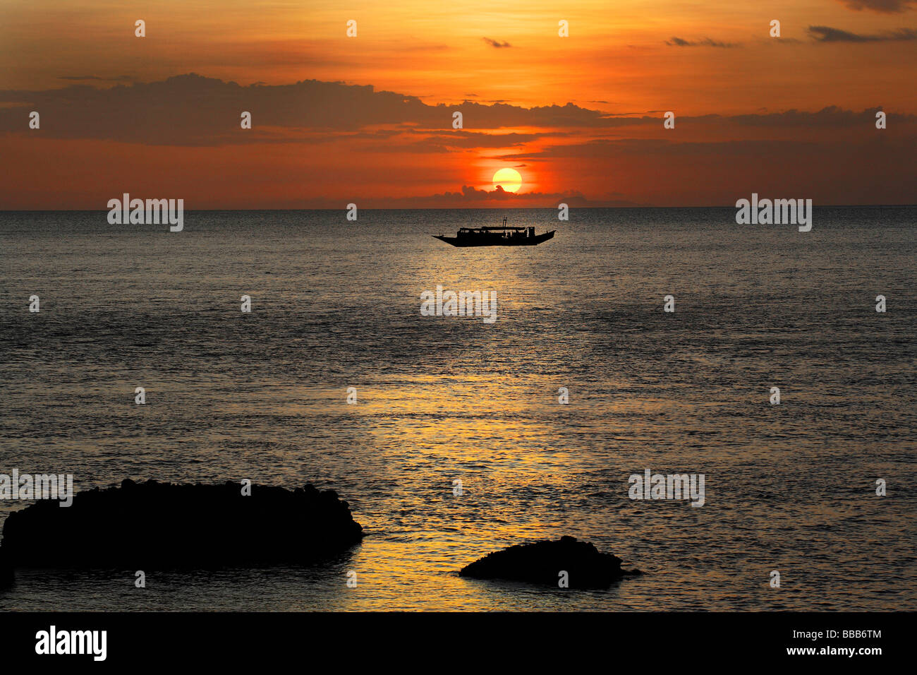 Sunset over Eagle Point, Sepok Island, Philippines Stock Photo - Alamy