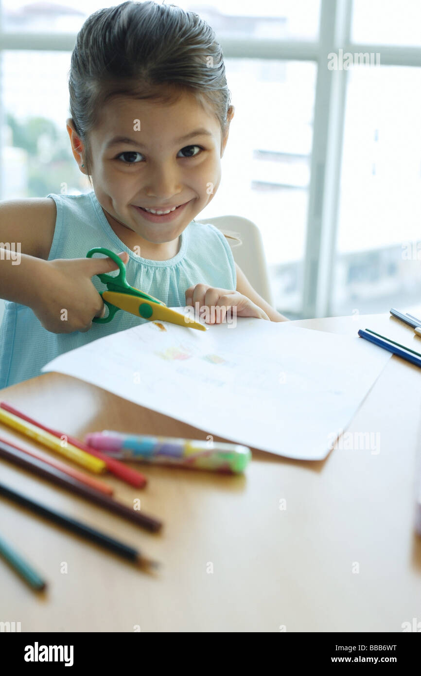 Child scissors cutting colour hi-res stock photography and images - Alamy