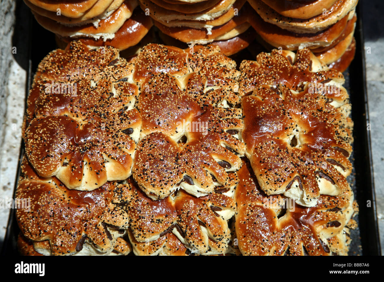 Bread for sale at a street stall Damascus Stock Photo - Alamy