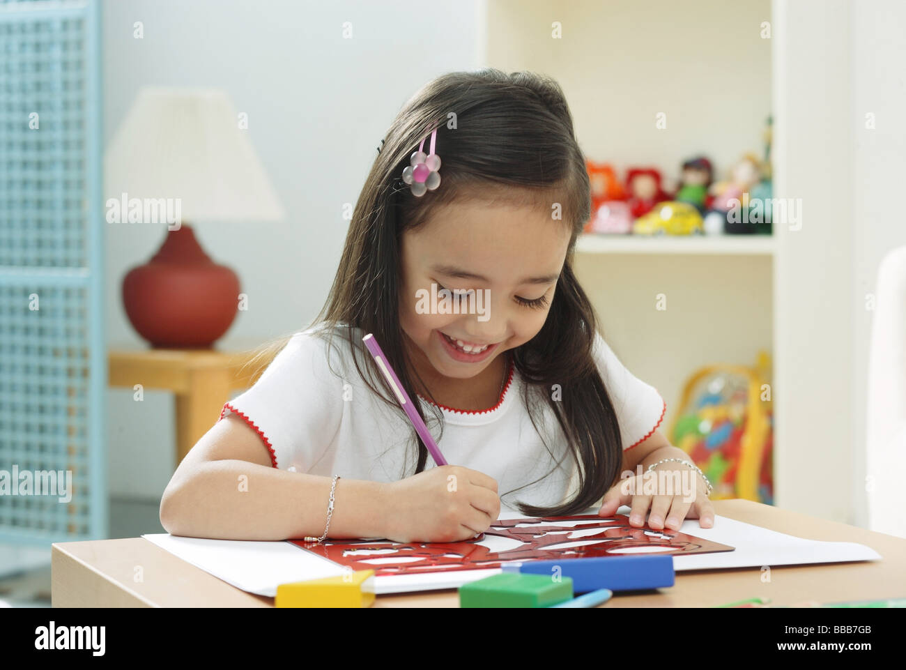 Girl looking down, drawing Stock Photo - Alamy