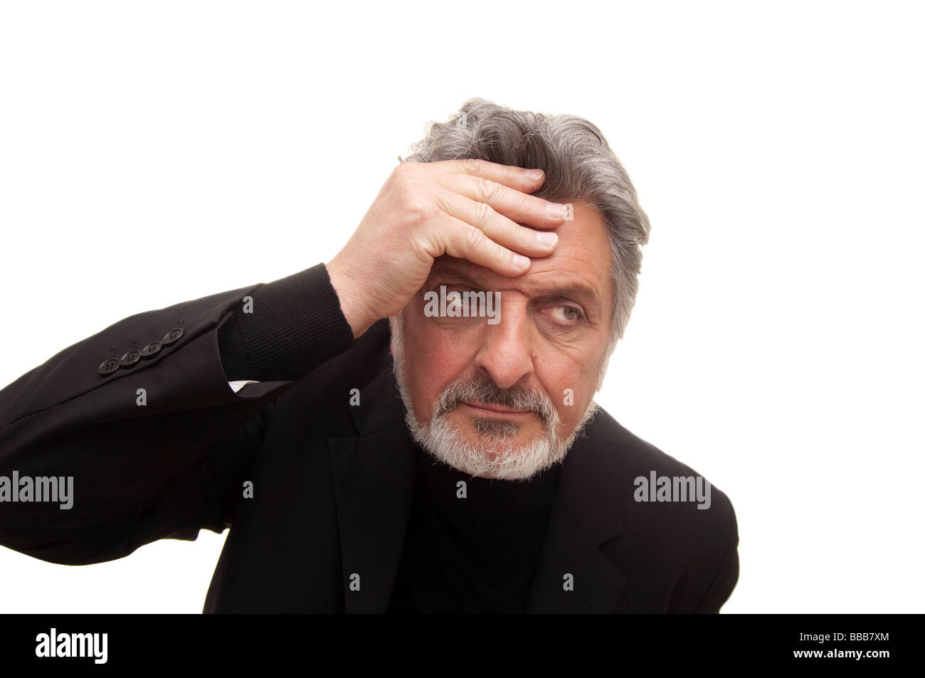 man with hand on his head headache Stock Photo - Alamy