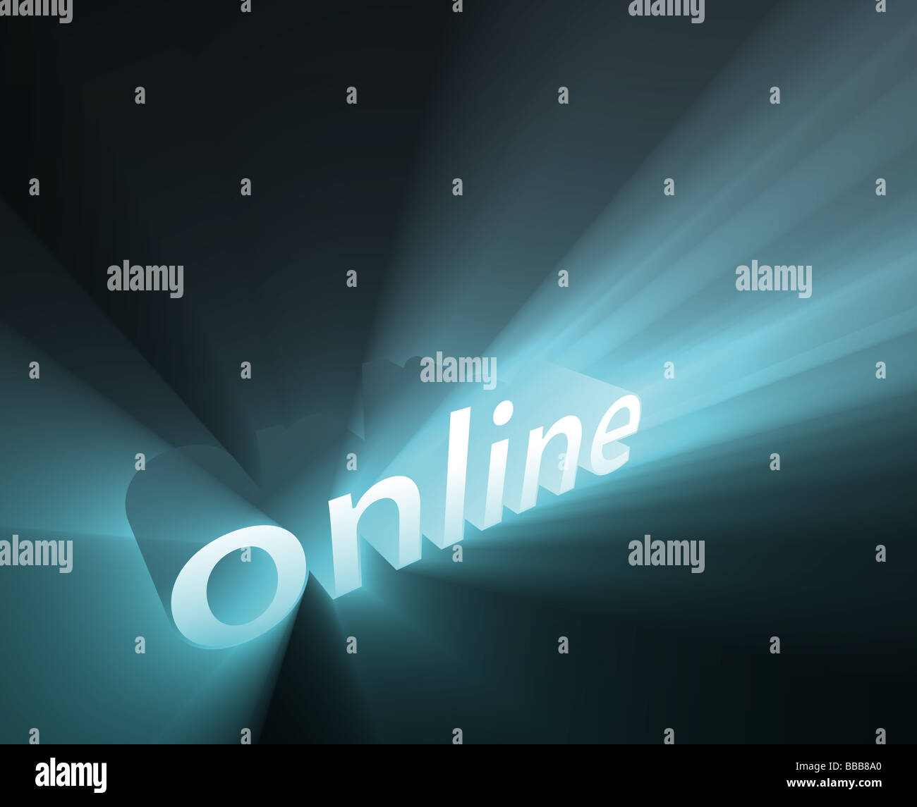 Online internet word graphic with glowing light effects Stock Photo - Alamy
