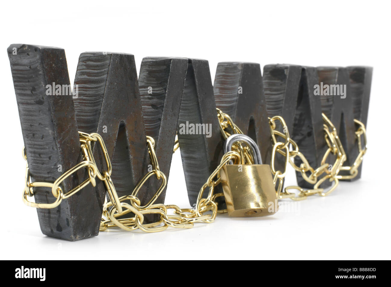 Chain letters word metal chain hi-res stock photography and images - Alamy