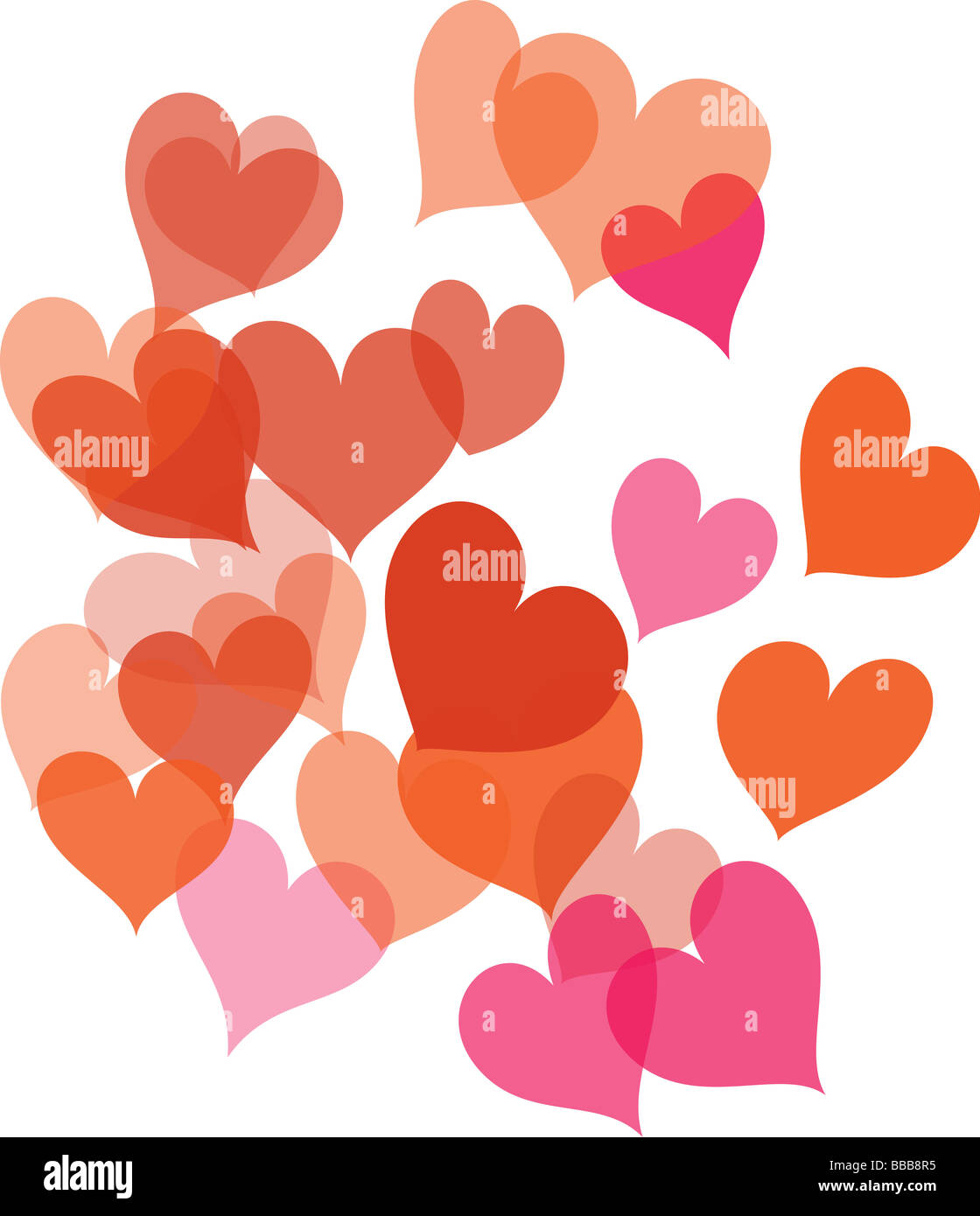 Abstract background illustration of various heart shapes Stock Photo ...