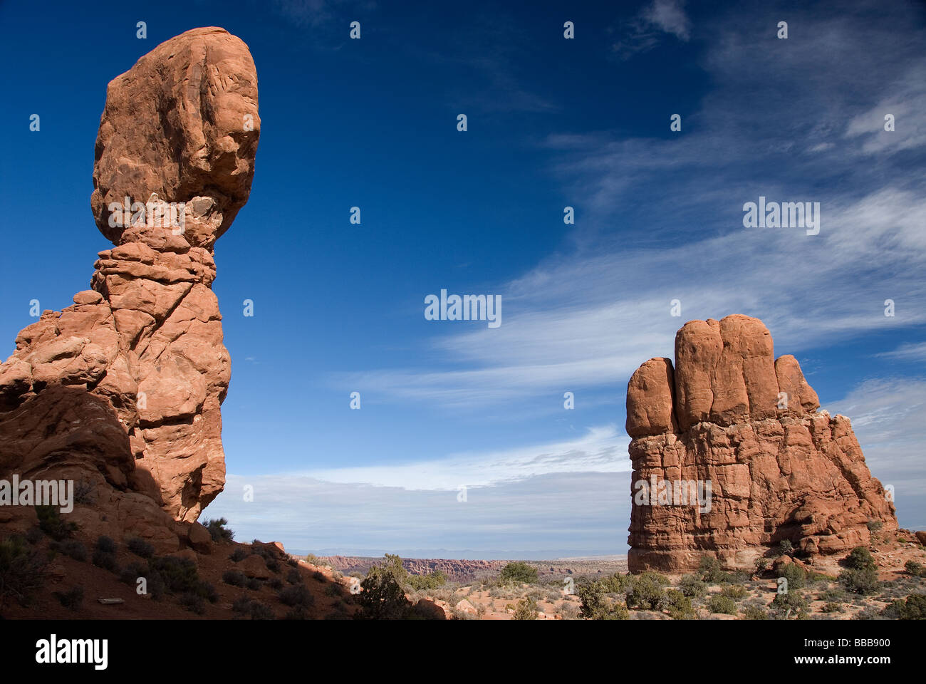 Balanced Rock Arches National Park Utah USA Stock Photo - Alamy