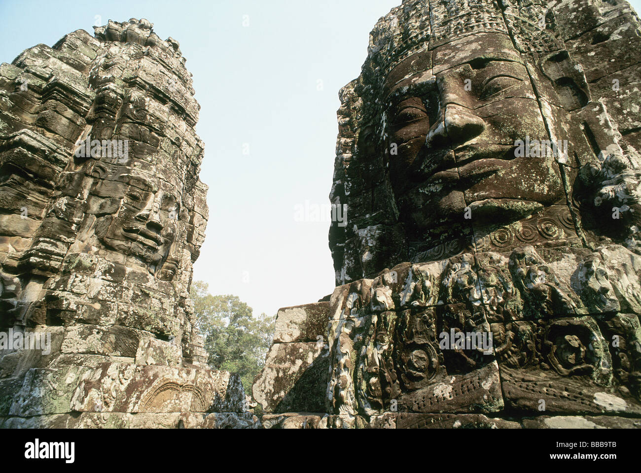 Cambodia, Angkor Thom, face towers of the Bayon Stock Photo - Alamy