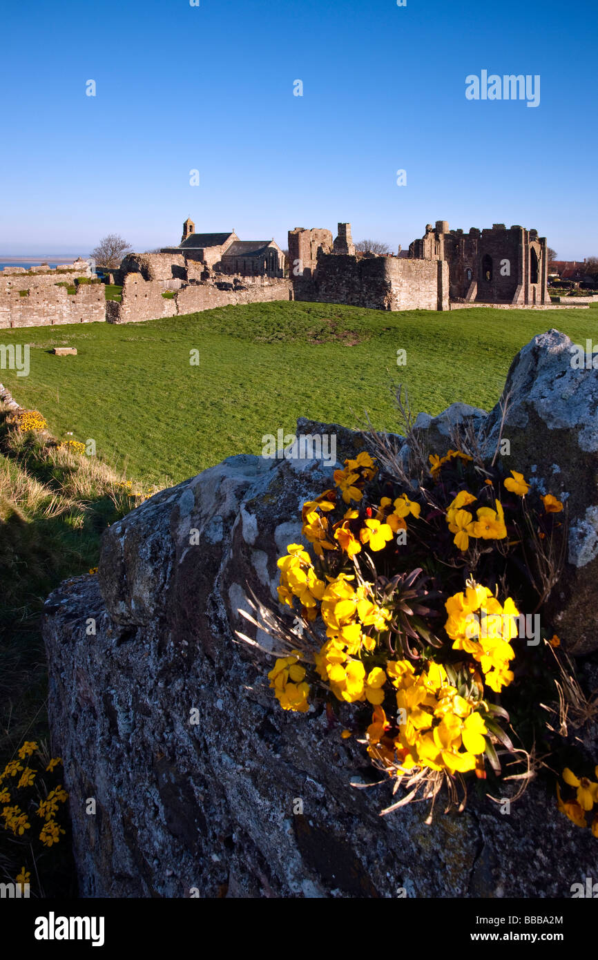 Lindisfarne Priory Holy Island Northumberland England Stock Photo - Alamy