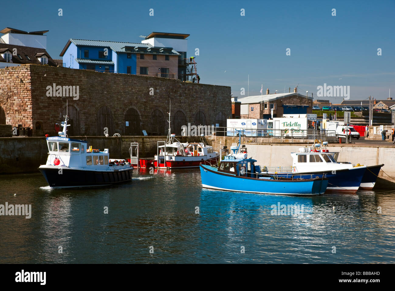Seahouses traditional fishing village on the Northumberland Coast Stock ...